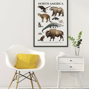 North America Animals, Animals Poster, Nursery Decor, Home Decor ...