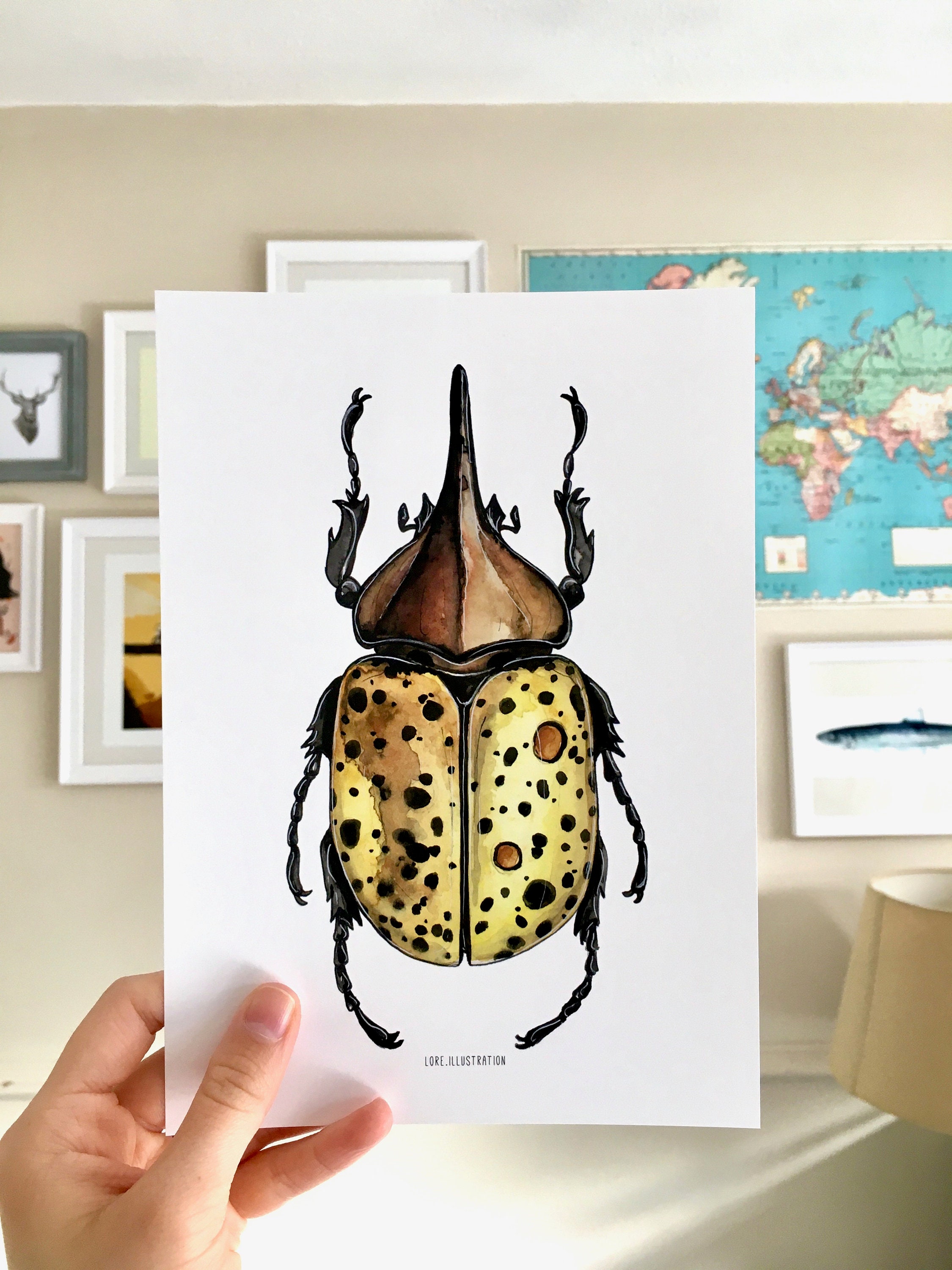 Dynastinae Beetle Print Beetle Art Bug Wall Art Insect | Etsy