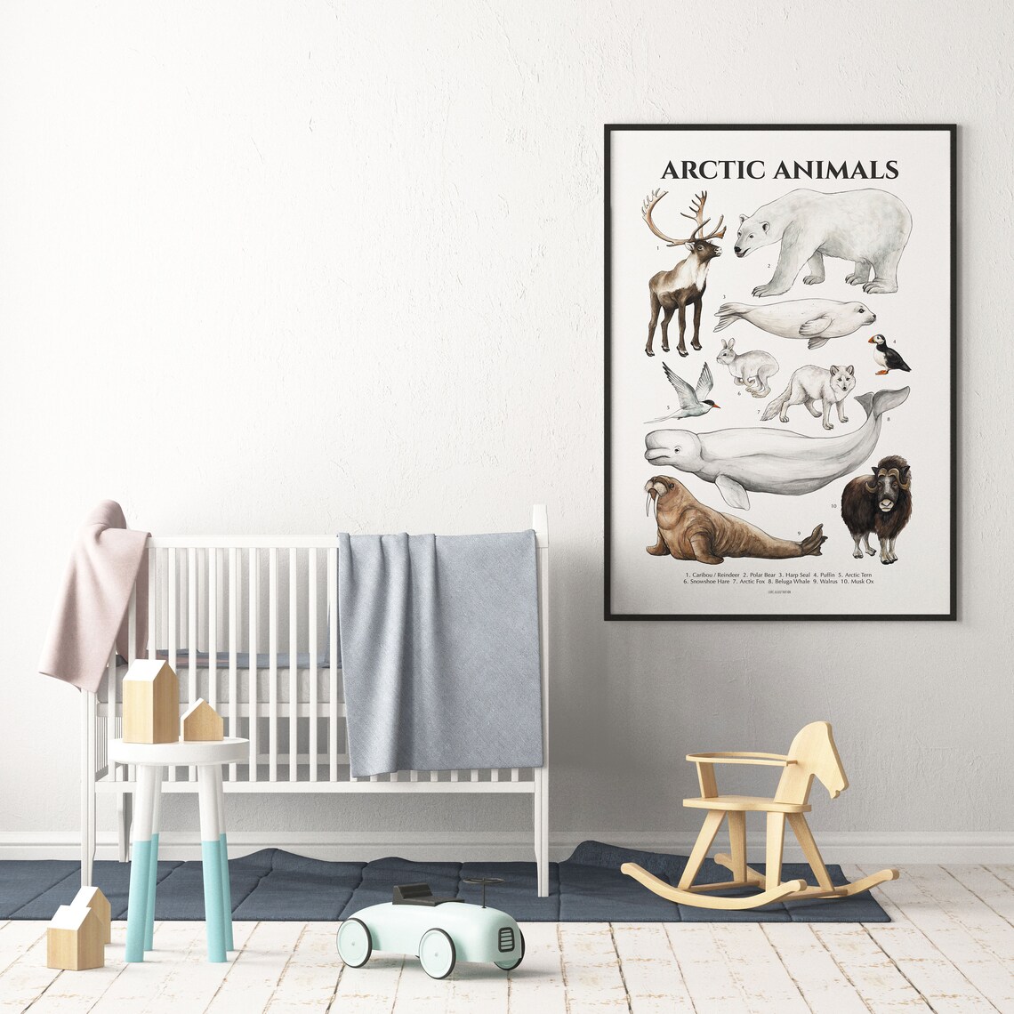 Arctic Animals Poster Animals Nursery Decor Scandinavian | Etsy
