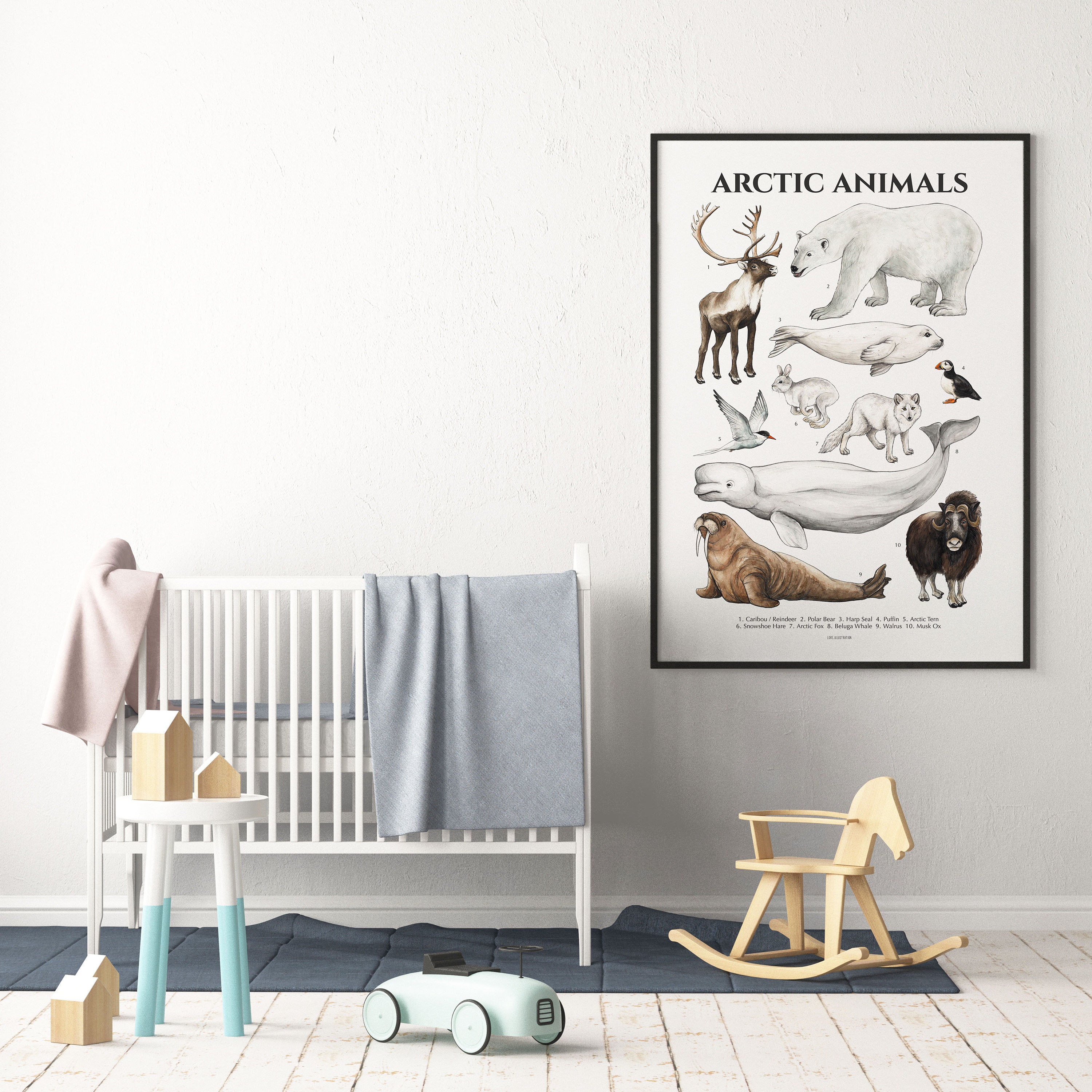 Arctic Animals Poster Animals Nursery Decor Scandinavian | Etsy