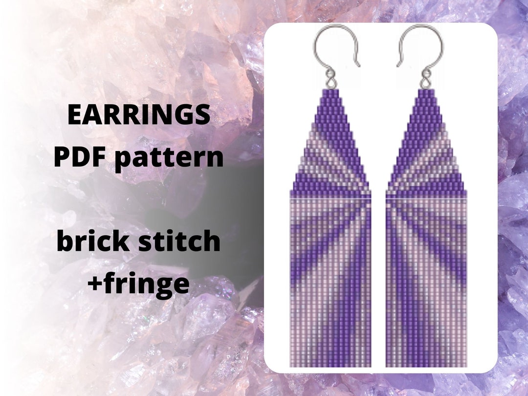 Amethyst Earring Pattern Brick Stitch Earring Pattern Seed - Etsy