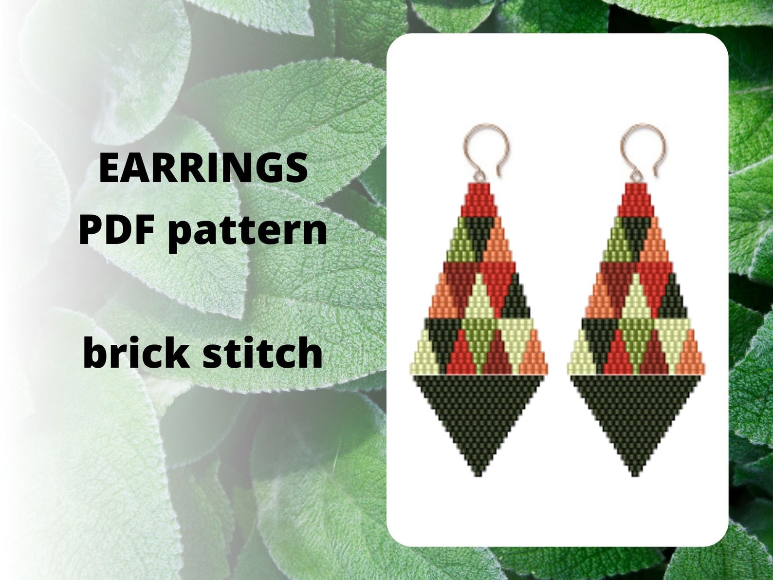 Triangles Earring Pattern Abstract Earring Pattern Seed Bead - Etsy