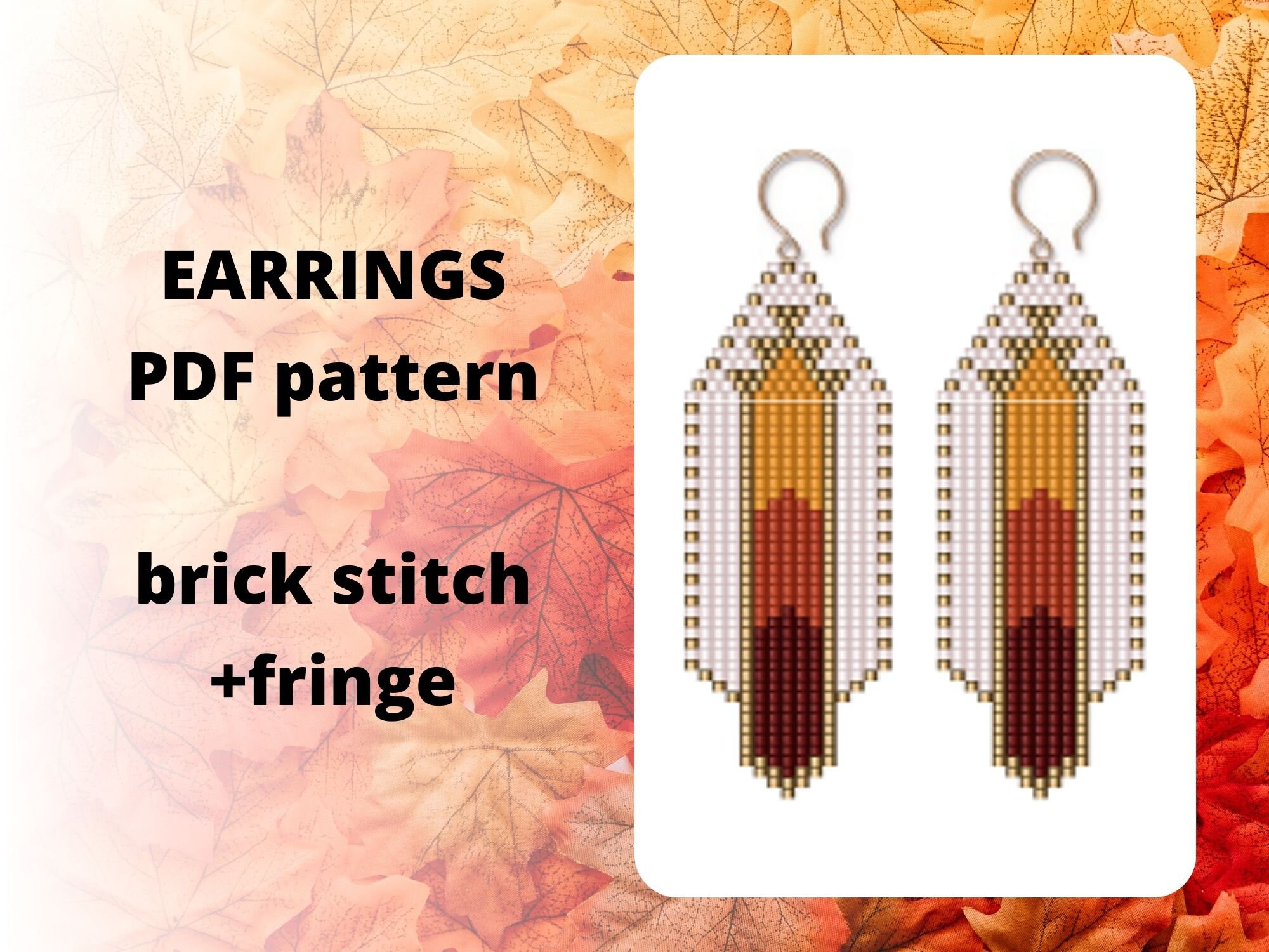 Brick Stitch Earring Patterns Autumn Earring Pattern Beaded - Etsy
