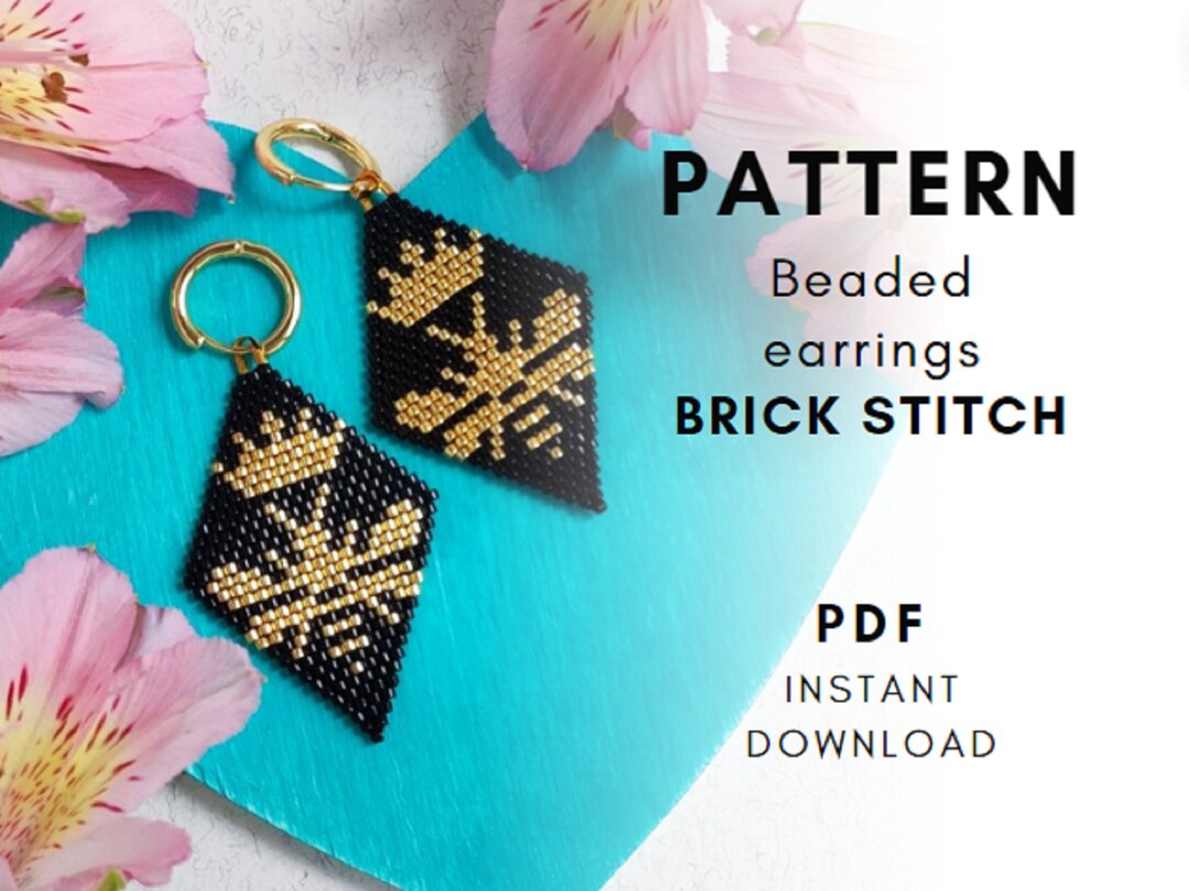 Miyuki Delica Beaded Earrings Pattern Beginner Seed Bead Pattern ...