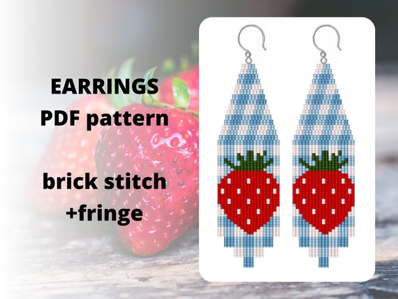 Strawberry Earring Pattern Brick Stitch Pattern Beaded - Etsy