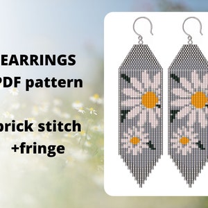 Daisy Earring Pattern, Brick Stitch Pattern, Beaded Flower Pattern ...