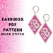 Pink Brick Stitch Earring Pattern, Initial Letter B Earring Pattern ...