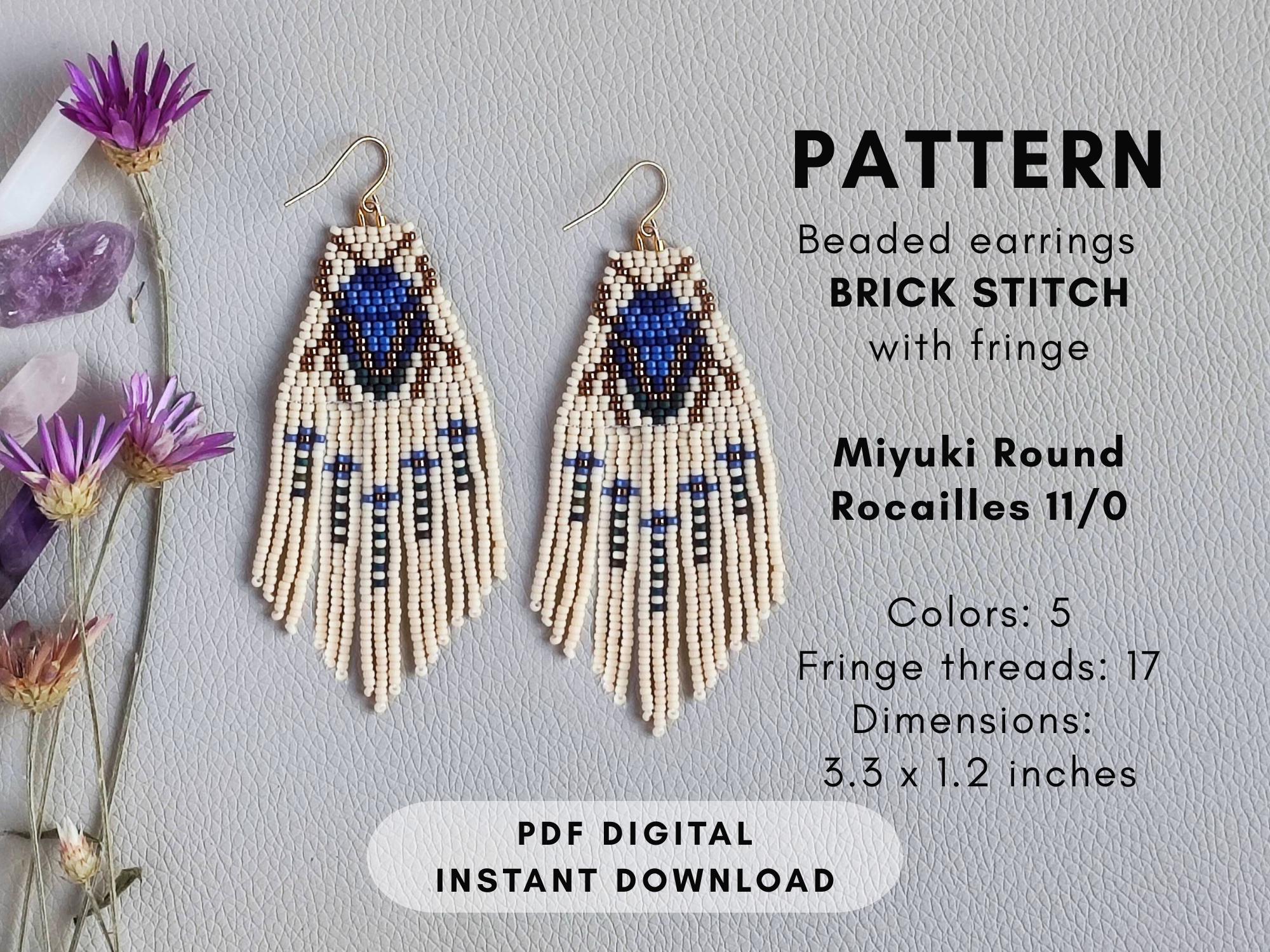 Seed Bead Fringe Earring Pattern, Miyuki Round Rocailles, Bug Beetle ...