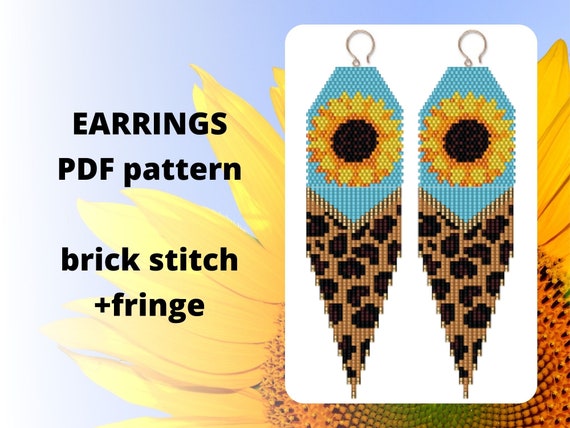 Sunflower Pattern Brick Stitch Earring Pattern Beadwork - Etsy