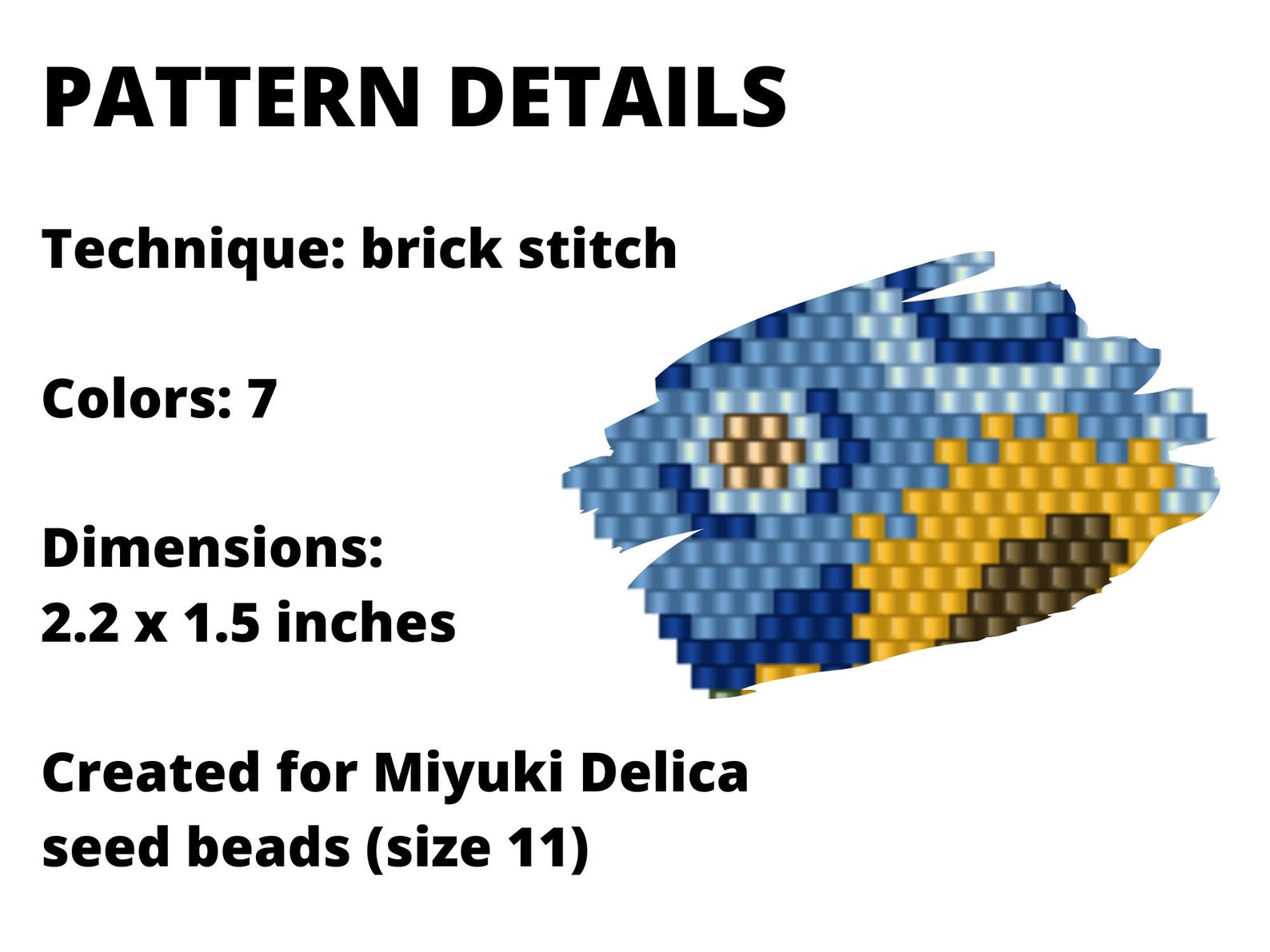 Sunflower Starry Night Brick Stitch Pattern, Van Gogh Earring Pattern ...