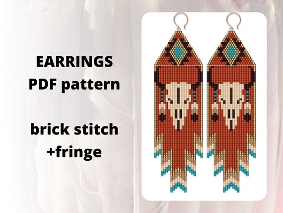 Brick Stitch Earrings Pattern Native Inspired Beaded Earrings - Etsy