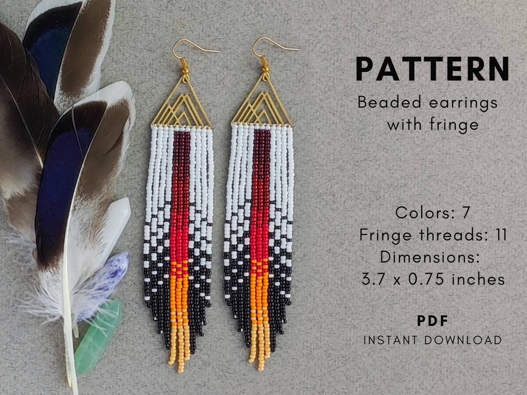 Feather Seed Bead Fringe Earring Pattern, Miyuki Round Rocailles, Seed ...