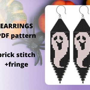 Spooky Ghost Pattern Halloween Earring Pattern Seed Bead - Etsy