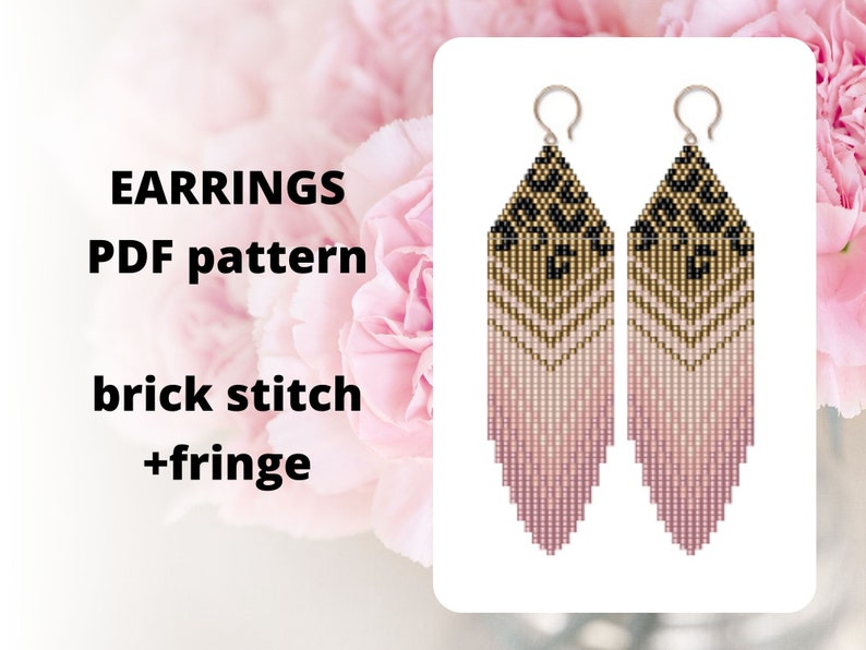 Leopard Skin Seed Bead Earring Pattern Animal Print Pattern - Etsy
