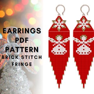 Christmas Angel Brick Stitch Fringe Earring Pattern, Fairy Angel ...