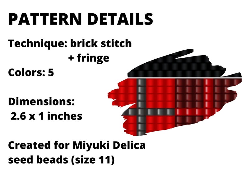 Christmas Tartan Buffalo Plaid Brick Stitch Earring Pattern, Scottish ...