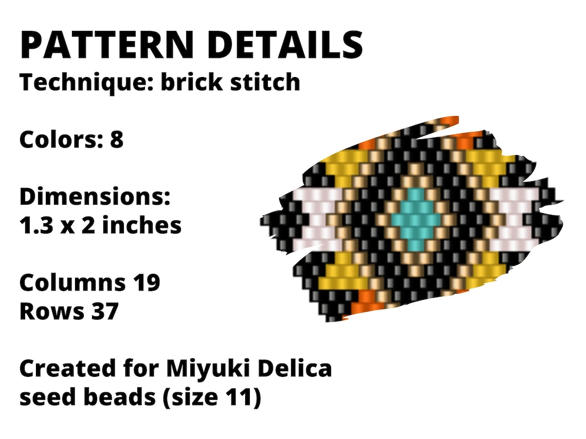Ethnic Brick Stitch Earring Pattern, Aztec Seed Bead Earring Pattern ...