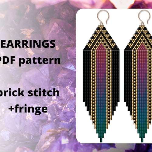 Brick Stitch Earring Pattern Instant Download PDF Earrings - Etsy