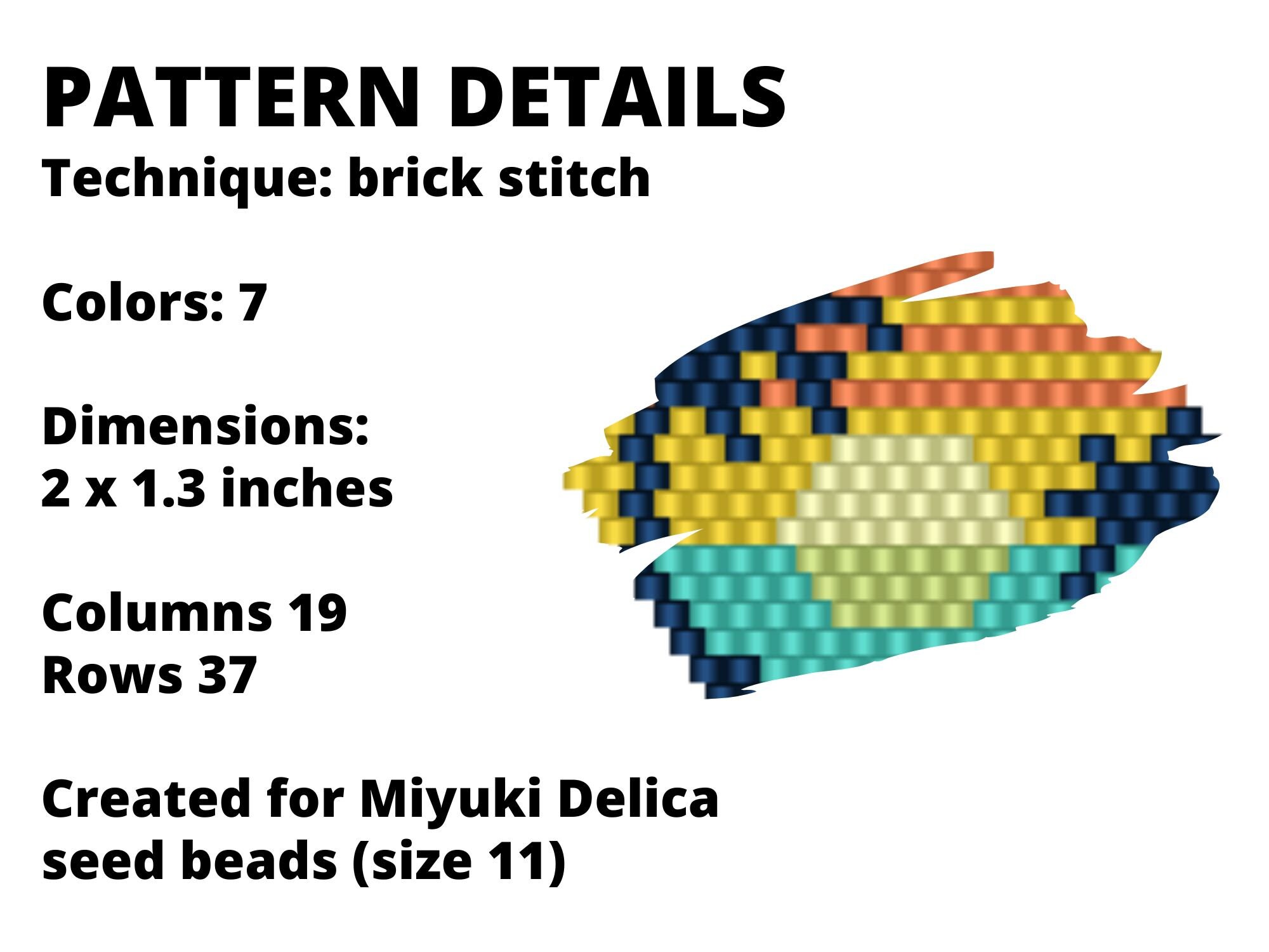 Ocean Wave Brick Stitch Earring Pattern, Seed Bead Earring Pattern ...