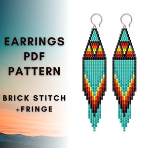 Native Beading Pattern, Brick Stitch Earring Pattern, Seed Bead Earring ...