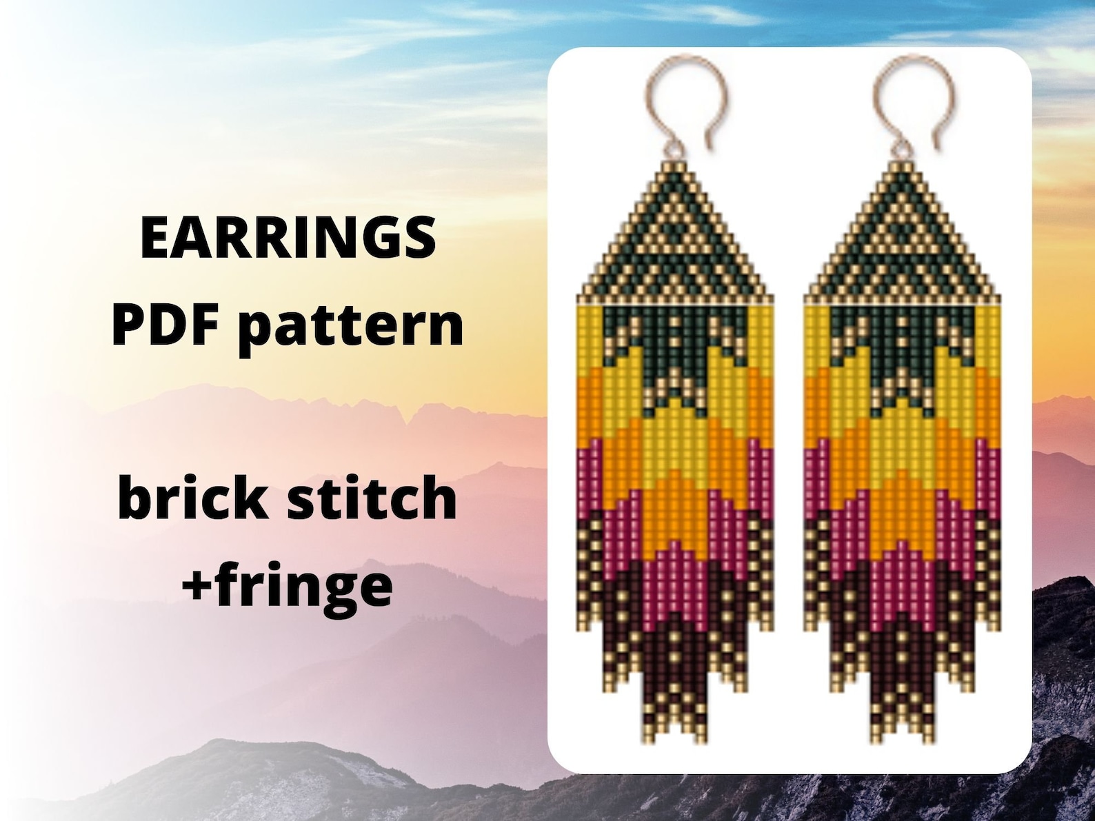 Native Style Seed Bead Earring Pattern Beaded Fringe Earring - Etsy