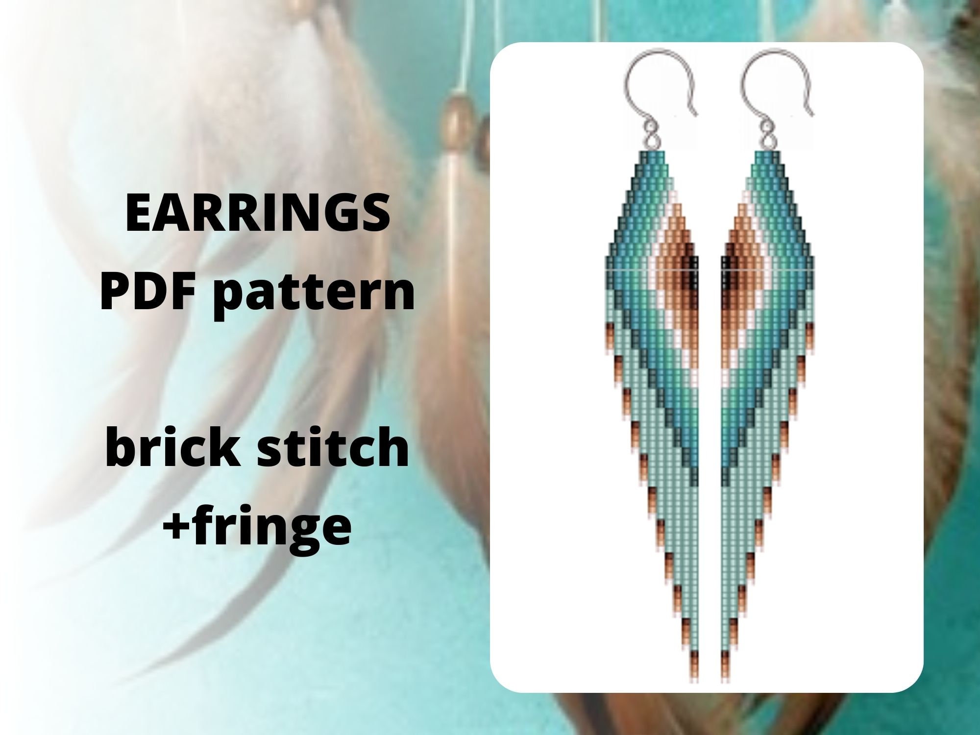 Beaded Earring Pattern Fringe Earring Pattern Brick Stitch - Etsy