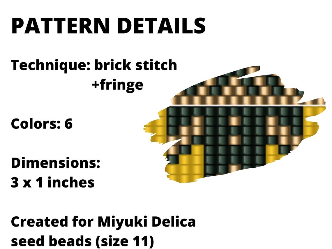 Native Style Seed Bead Earring Pattern Beaded Fringe Earring - Etsy