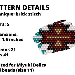 Southwest Native Brick Stitch Pattern, Seed Bead Miyuki Delica, Rhombus ...