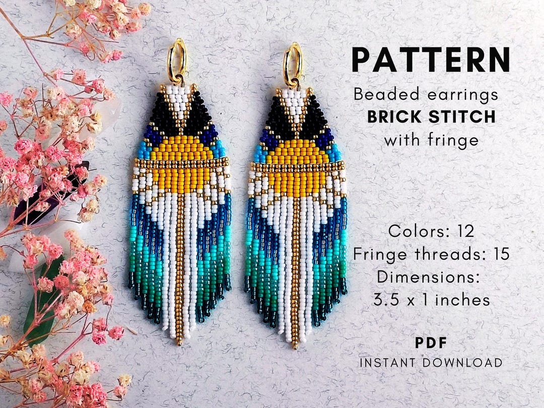 Sun Sea Ocean Seed Bead Fringe Earring Pattern, Miyuki Round Rocailles ...
