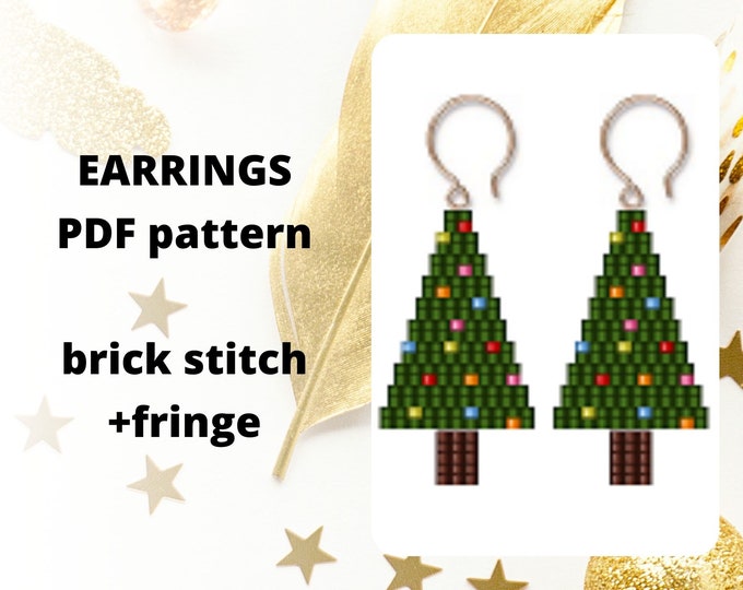 Christmas Tree Earring Pattern Xmas Beading Pattern Brick - Etsy
