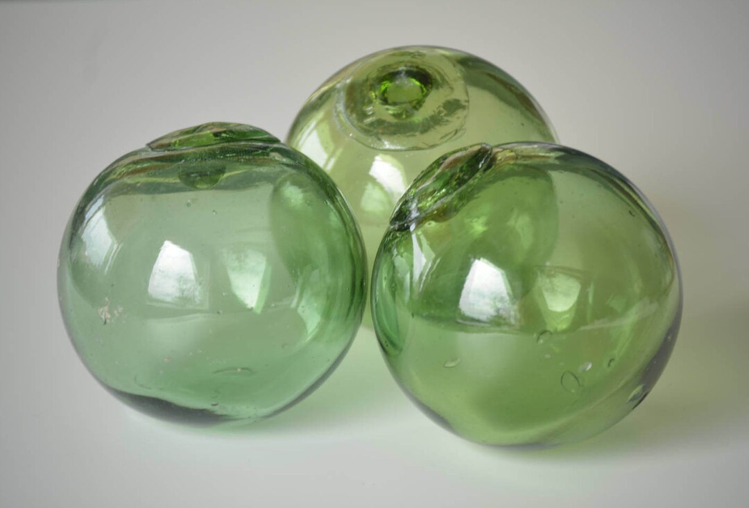 Set of Three Green Vintage 4" Japanese Fishing Floats - Etsy