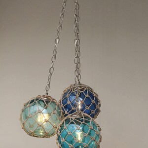 Glass Fishing Float Cluster Pendant Light - Etsy