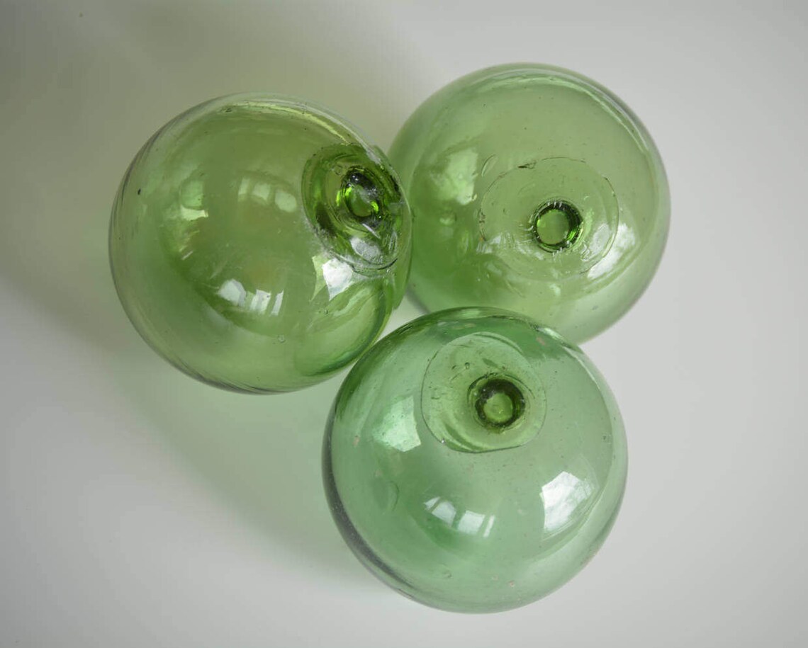 Set of Three Green Vintage 4" Japanese Fishing Floats - Etsy