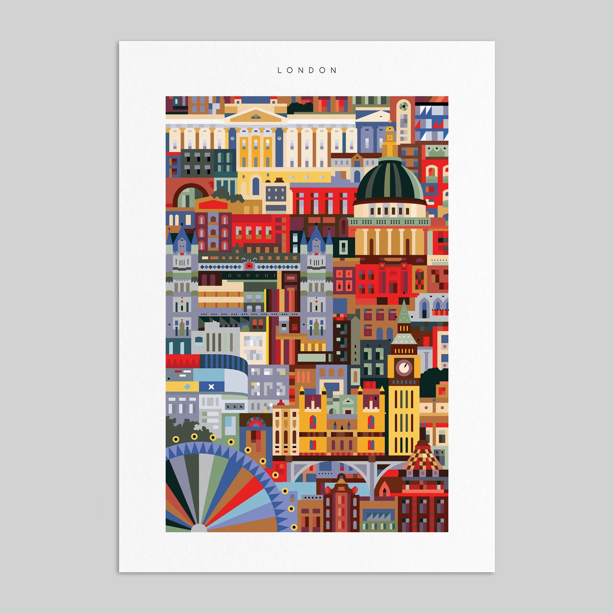 London Colourful City Poster Print A3 - Etsy