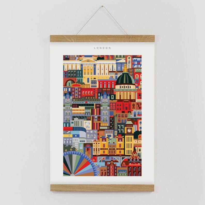 London Colourful City Poster Print A3 - Etsy