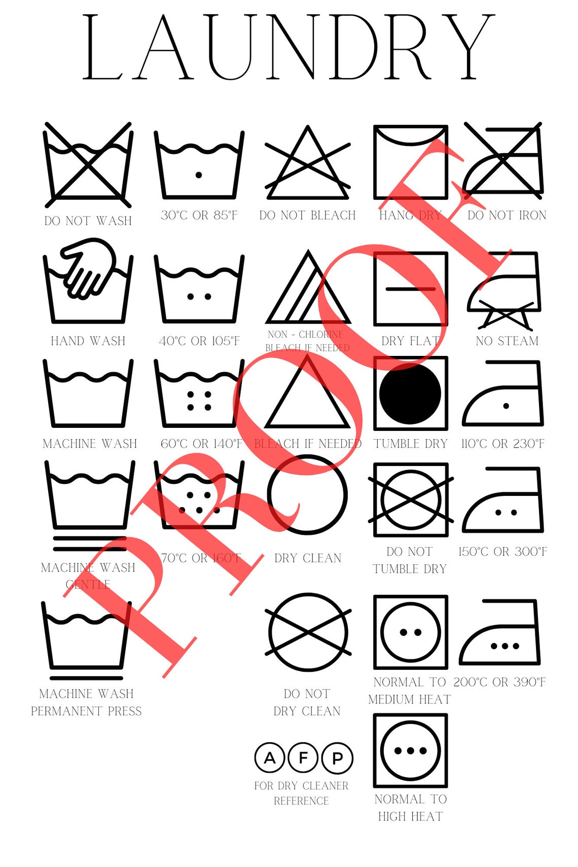 Laundry Guide Printable DIGITAL DOWNLOAD - Etsy