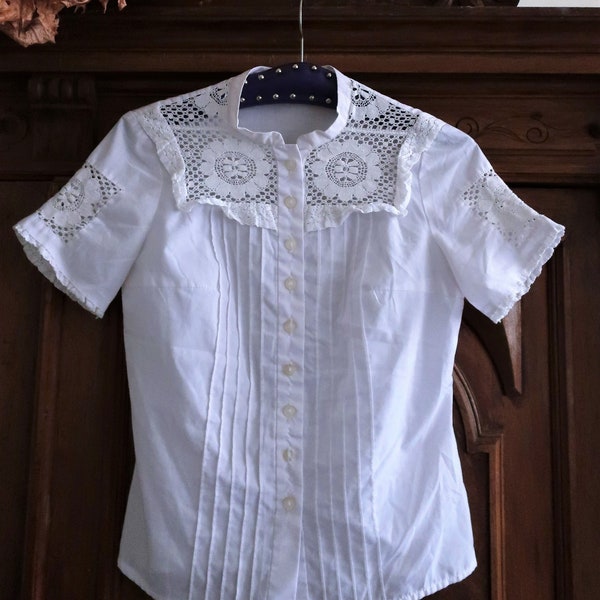 White Traditional German Blouse - Etsy