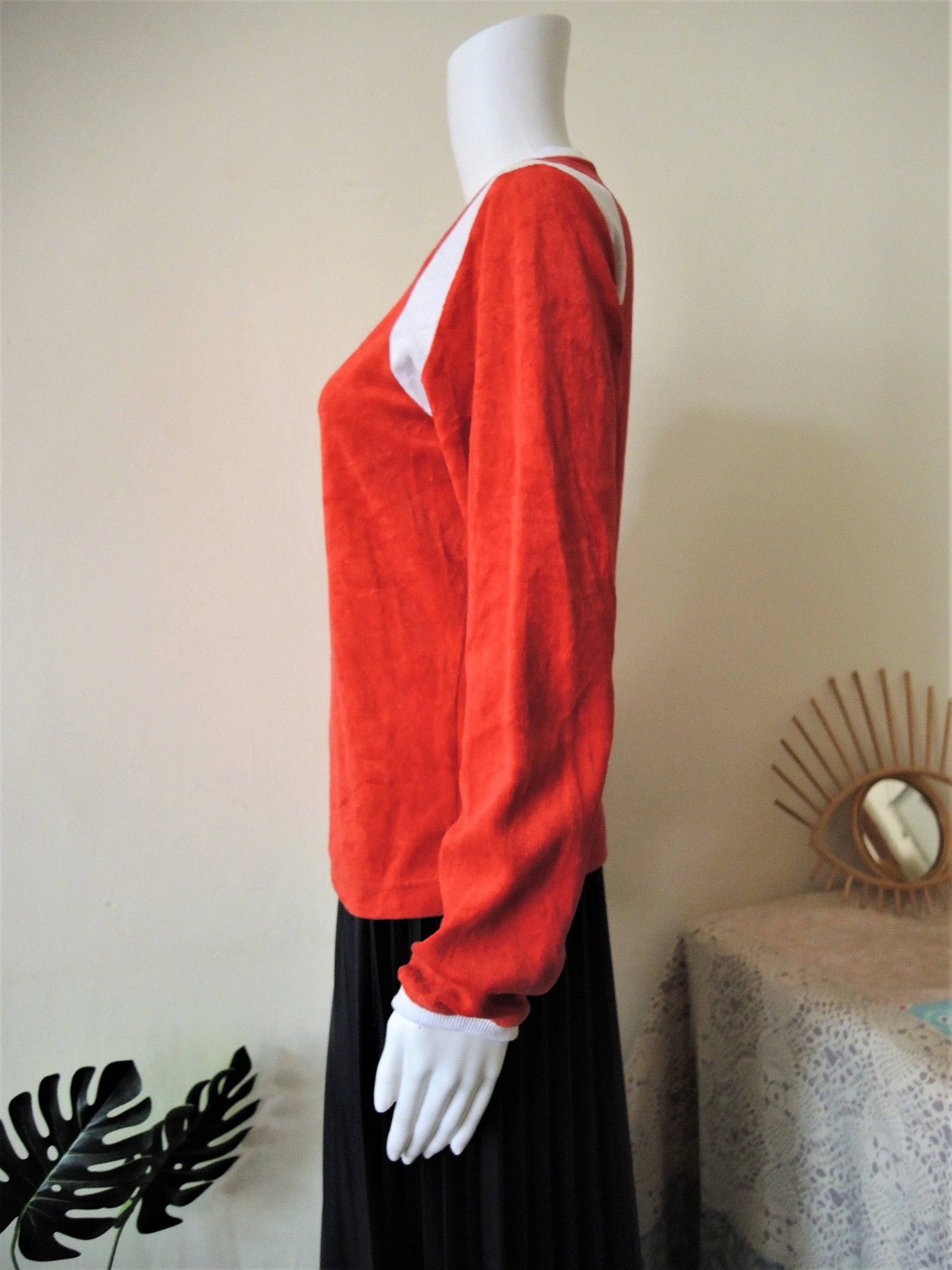 Vintage Red Puma Sweatshirt Sweater Longsleeve With V-neck Label ...