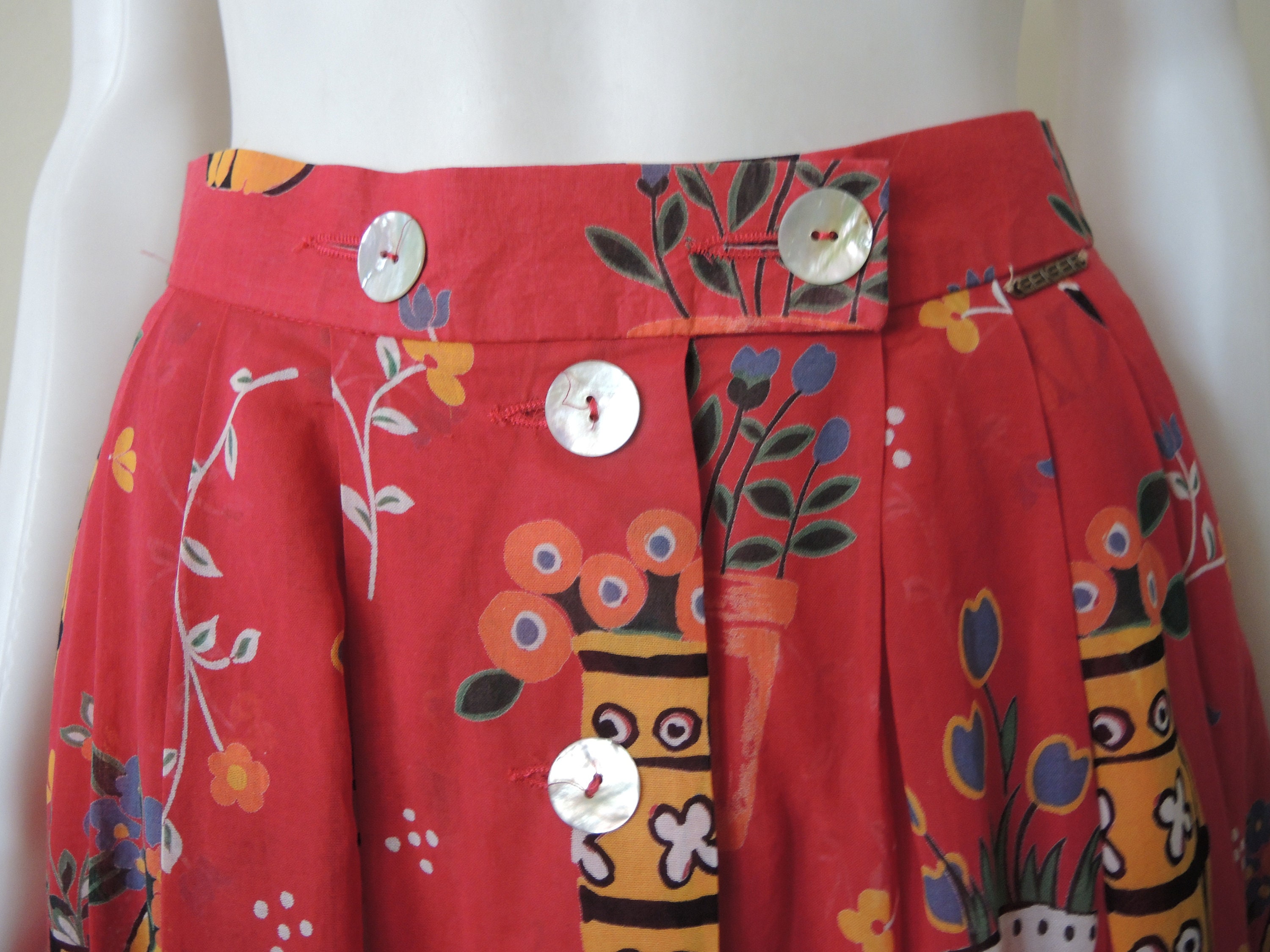 Vintage Geiger Tyrol pleated trachten cotton gauze skirt with | Etsy