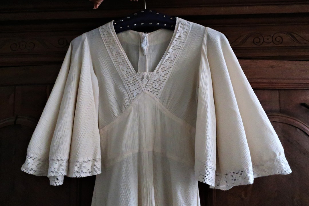 Israeli Vintage Wor Adler Cheesecloth Cotton Hippie Boho Maxi Dress ...