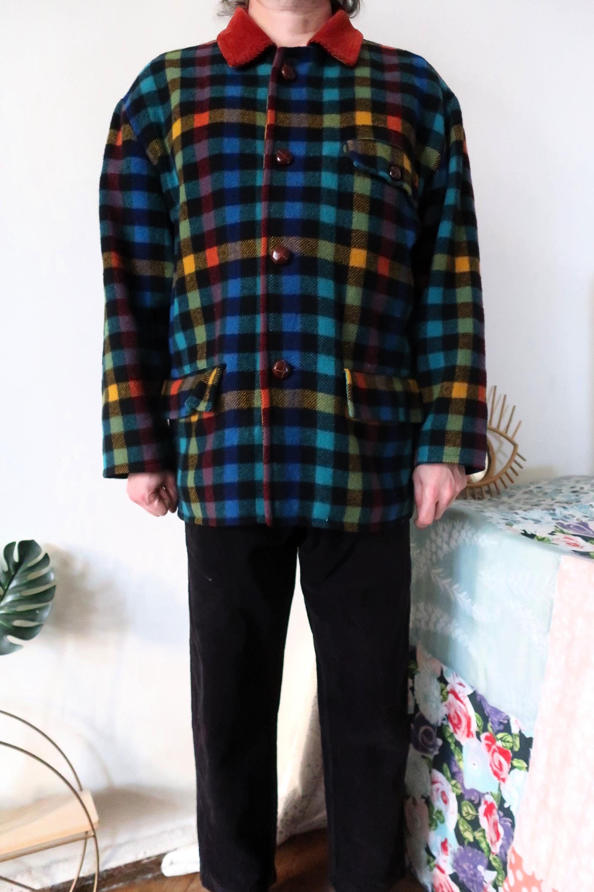 Swedish Vintage Canterbury Multi Lumberjack Wool Plaid Check Jacket ...