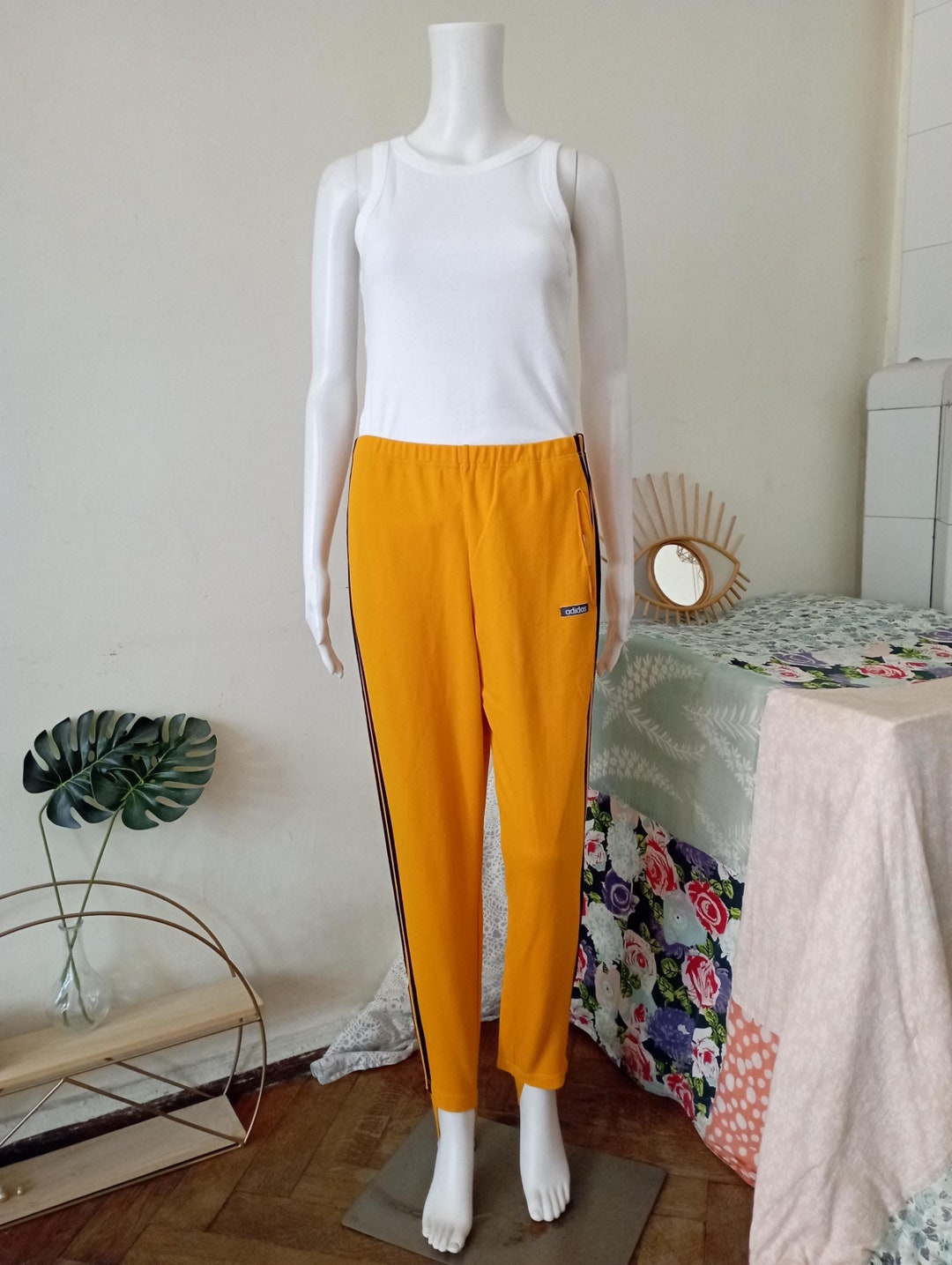 Vintage Adidas Stirrup Track Pants Trousers Joggers Honey Yellow With ...