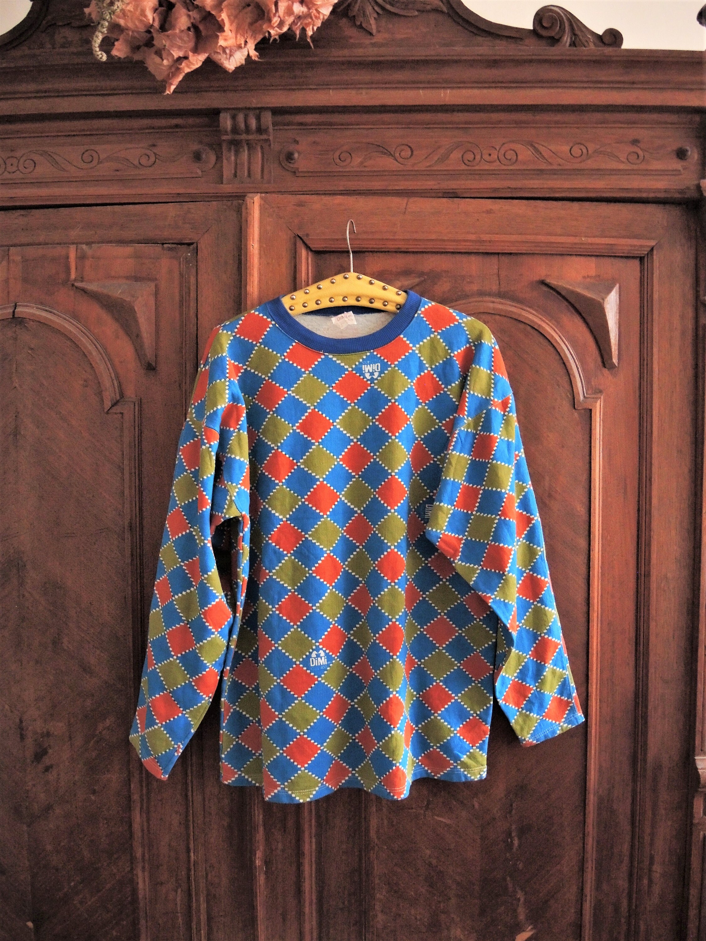 Vintage Dimi Diamond Print Oversized Sweatshirt Sweater 1980s - Etsy