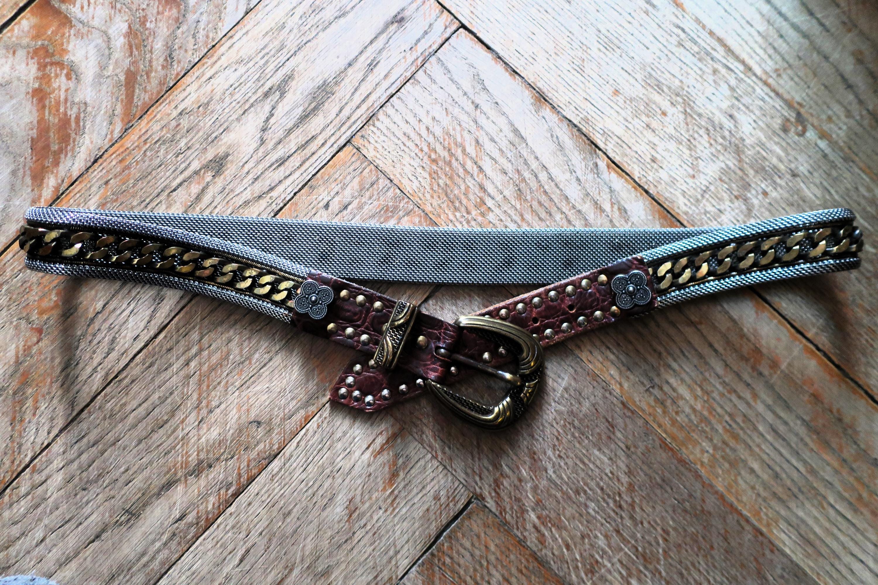 Vintage Usmeco Paris X Nanni Western Style Studded Leather Belt – Made ...