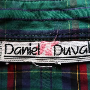 French Vintage Daniel Duval Paris Green Tartan Cotton Blouse Shirt With ...
