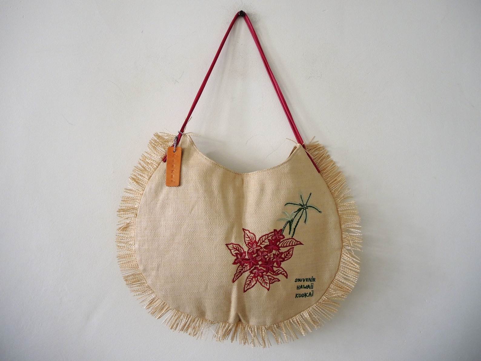 Vintage Kookai Floral Embroidered Straw Bag 'souvenir - Etsy