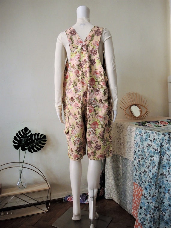 French Vintage Naf Naf floral cotton dungaree shorts … - Gem