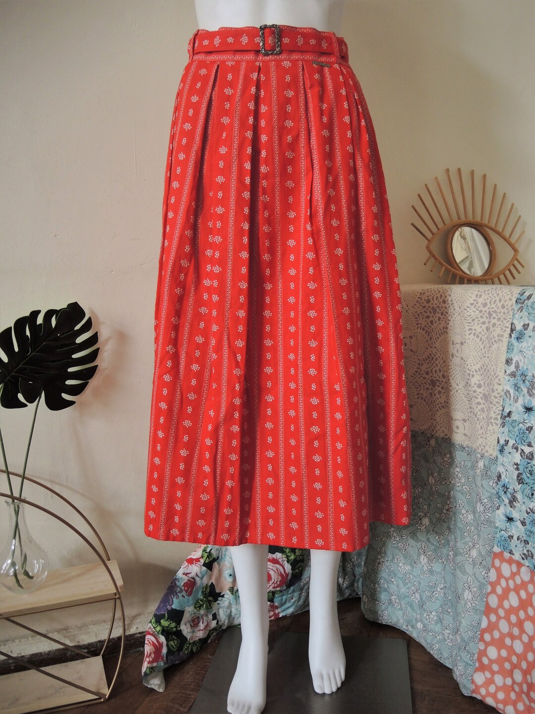 Vintage Geiger Tyrol Floral Trachten Skirt Austrian Folklore 1990s 90s ...