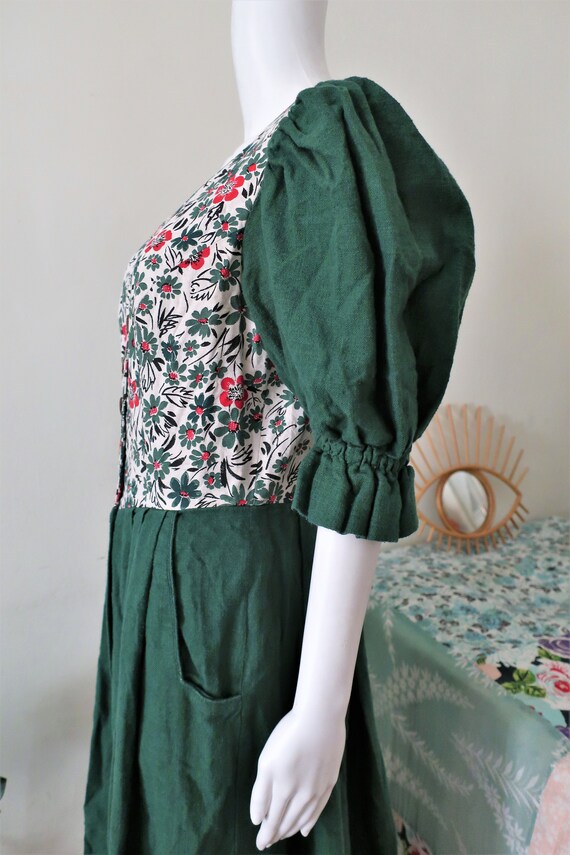 Vintage Wenger green Austrian trachten midi dress wit… - Gem