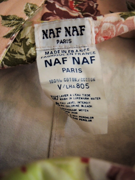 French Vintage Naf Naf floral cotton dungaree shorts … - Gem
